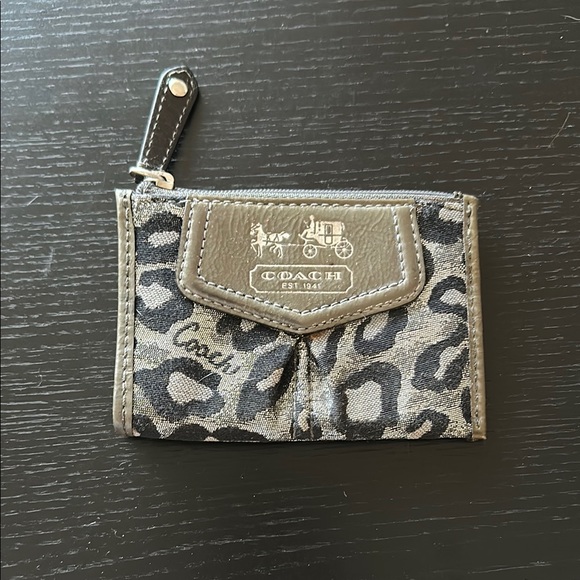 Coach | Accessories | Coach Leopard Wallet Card Holder Change Purse ...